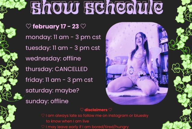 livestream schedule ༺༻ - nova ivie Official Photos | www.Loyalfans.com