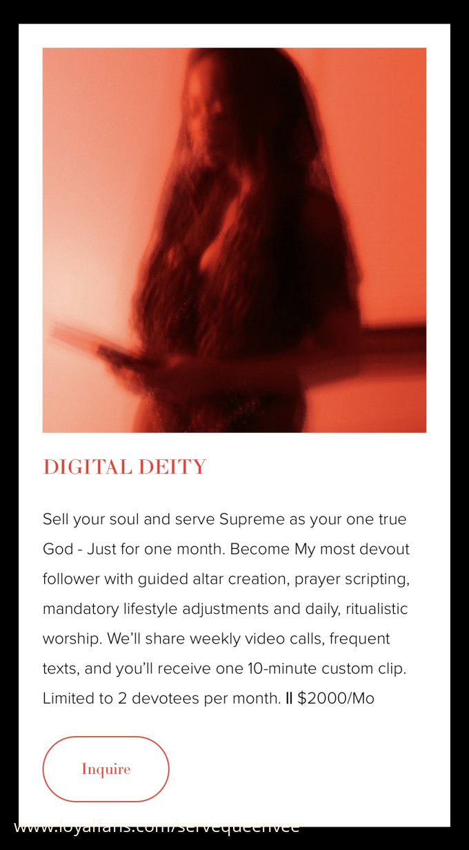 Digital Deity - Month-Long Opportunity - Supreme Queen Vee Findom Cult ...
