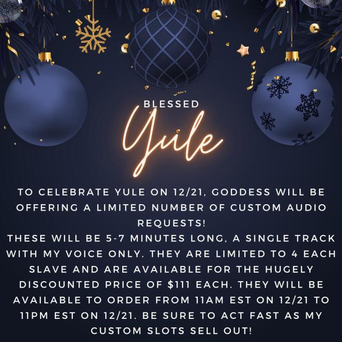 Yule Customs~ - Goddess Haylee Trance Femdom Findom Official Photos | LoyalFans
