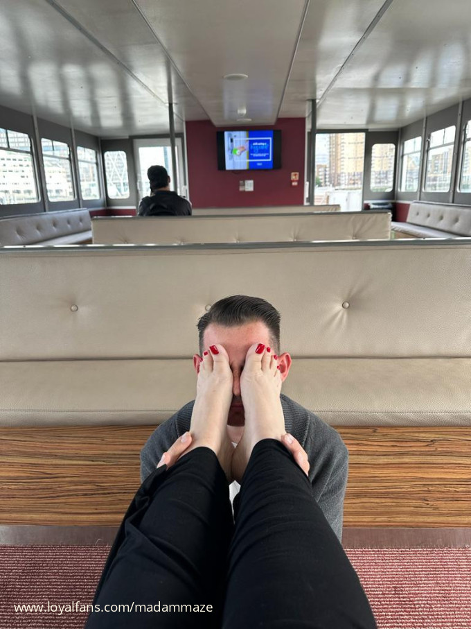 Public footworship on the Thames ferry - MadamMaze Official Photos ...