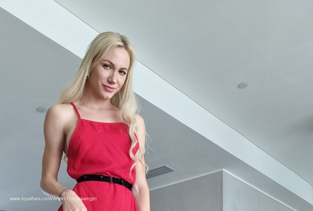 Ready for dinner in a red dress and stockings - Angel The Dreamgirl ...