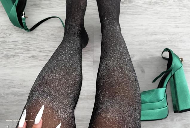 The way these nylons cling to my legs has you losing control. Admit it ...