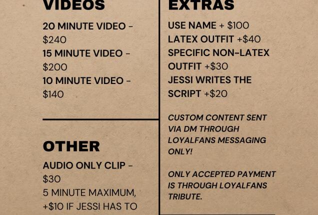 PINNED: CUSTOM CONTENT PRICING - Jessi B Official Photos | LoyalFans