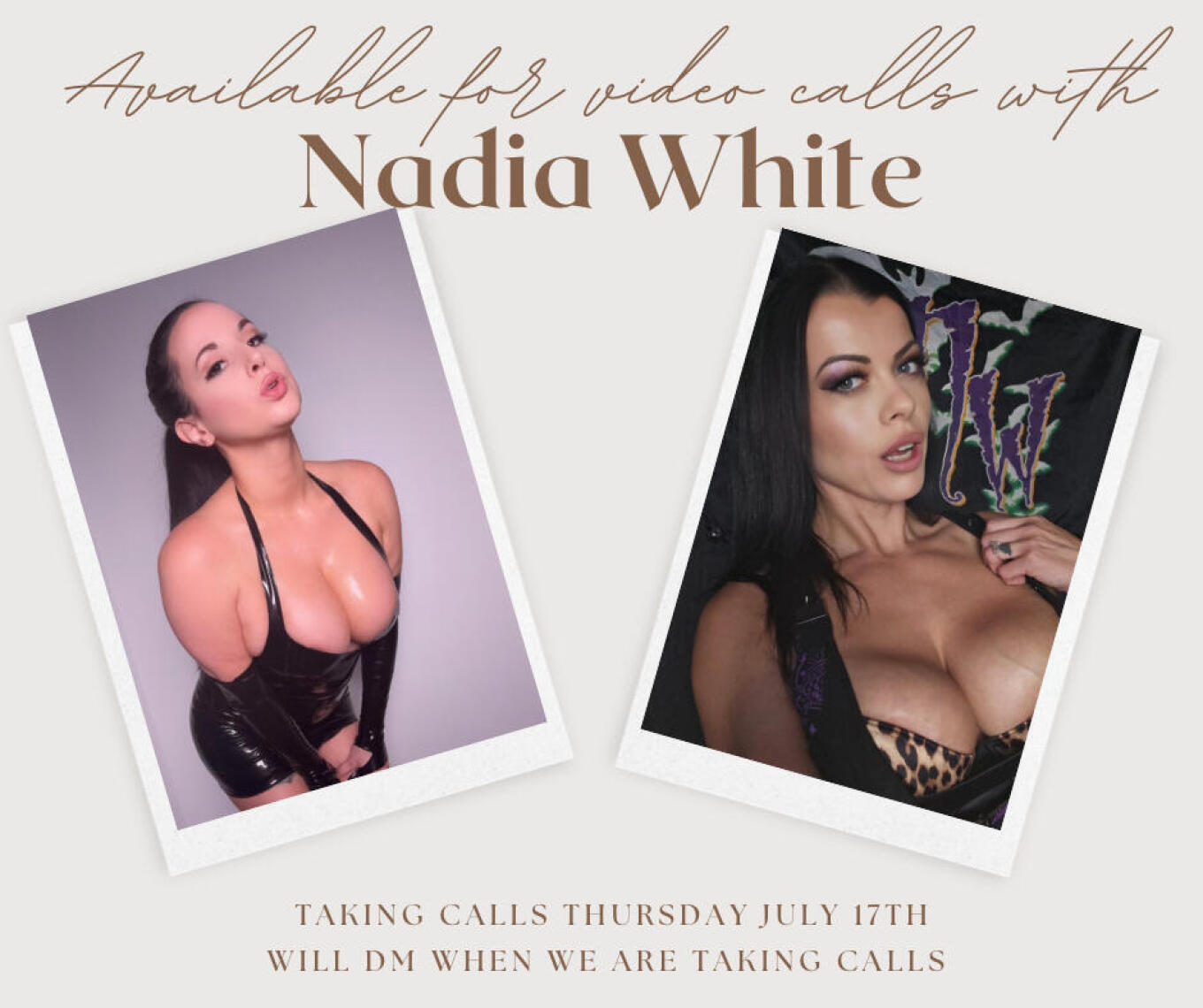 TAKING VIDEO CALLS ON THURSDAY WITH NADIA WHITE 📞 - Goddess Valora ...