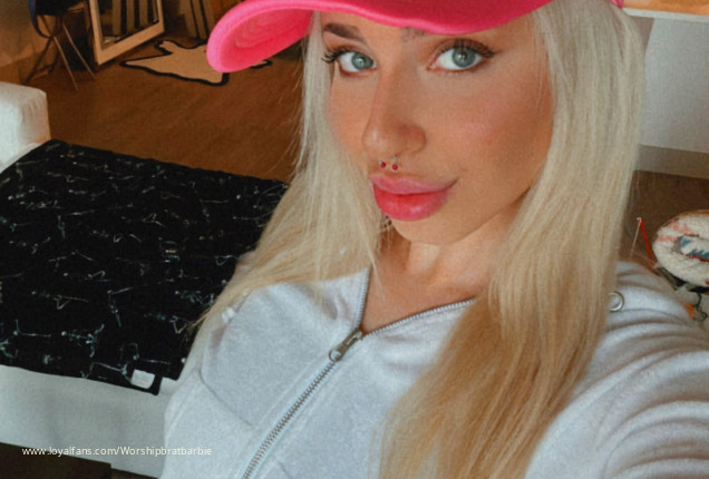The hat says “angel” - Brat barbie Official Photos | www.Loyalfans.com