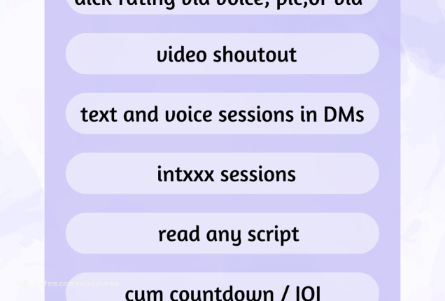 Current Menu Offerings 😜 Majesty Natalie Femdom Feet Findom Creator